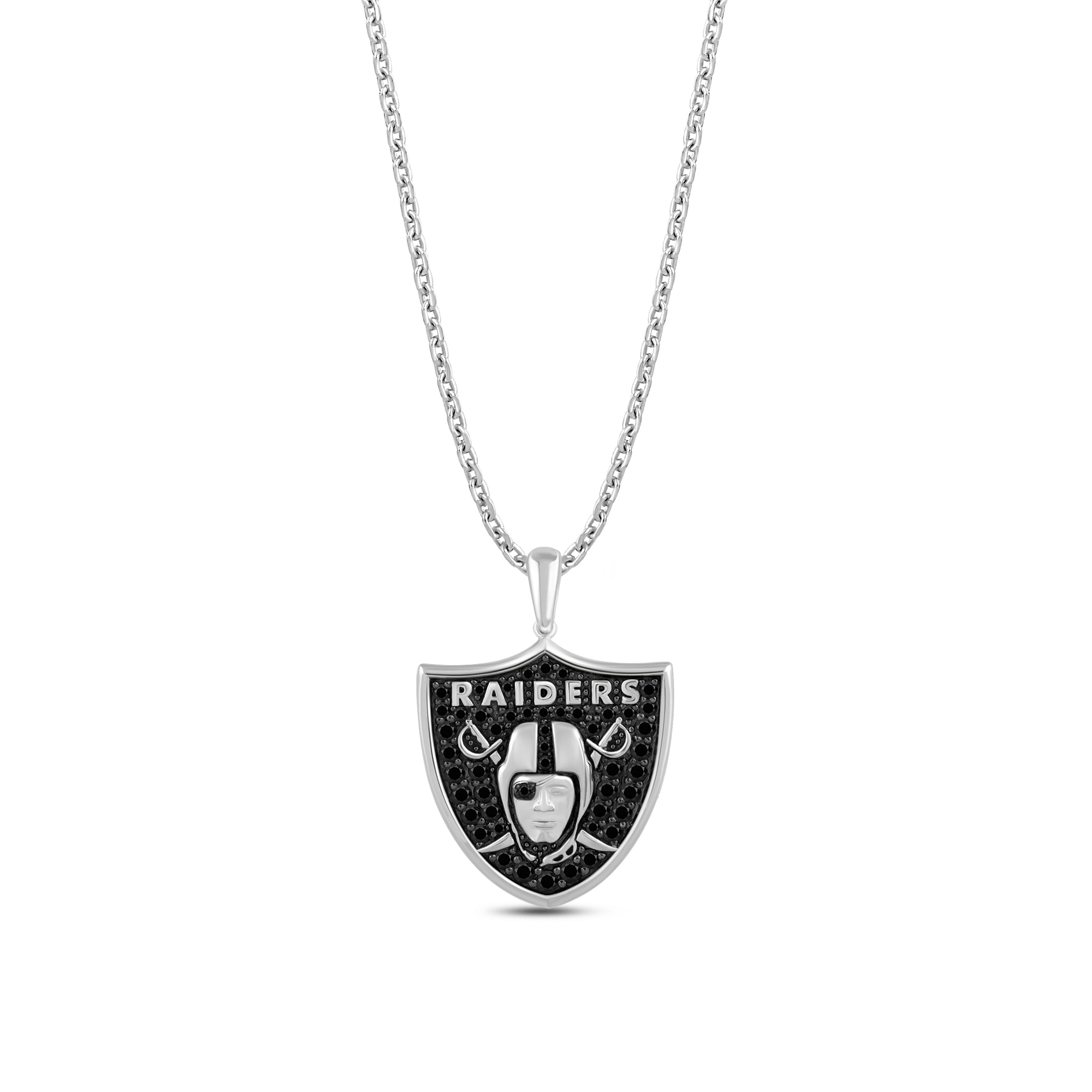 NFL LAS VEGAS RAIDERS WOMEN'S TEAM PENDANT with Black Cubic Zirconia ...