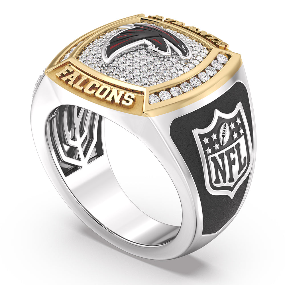 NFL ATLANTA FALCONS MEN'S TEAM RING with 1/2 CTTW Diamonds, 10K Yellow ...