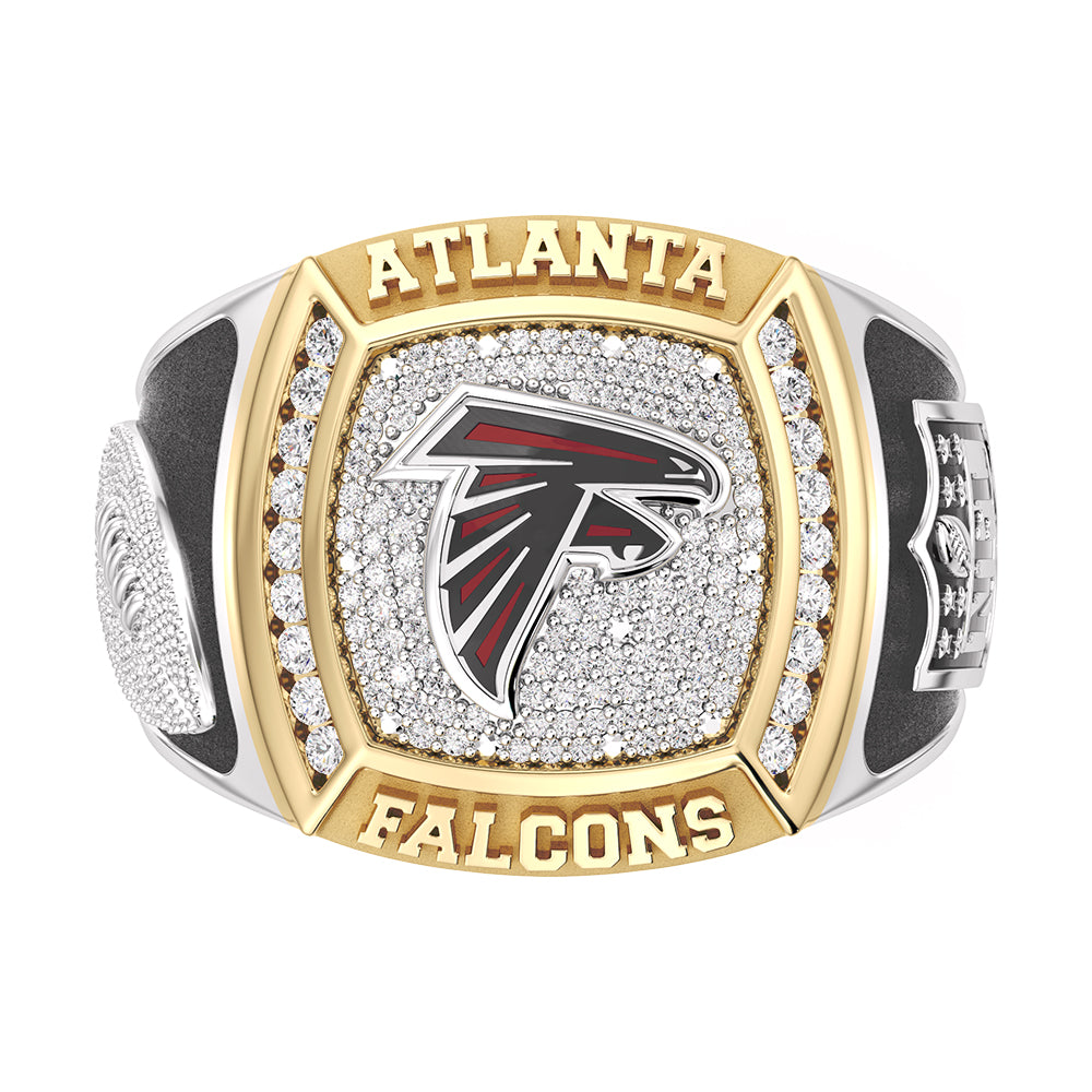 NFL ATLANTA FALCONS MEN'S TEAM RING with 1/2 CTTW Diamonds, 10K Yellow ...